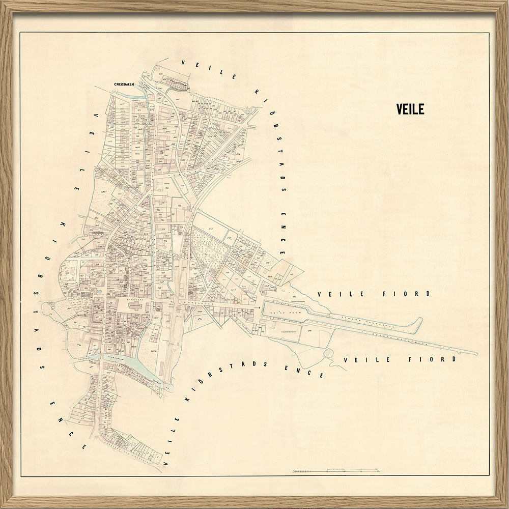 Vintage City Map of Vejle, Denmark – THE DYBDAHL CO.